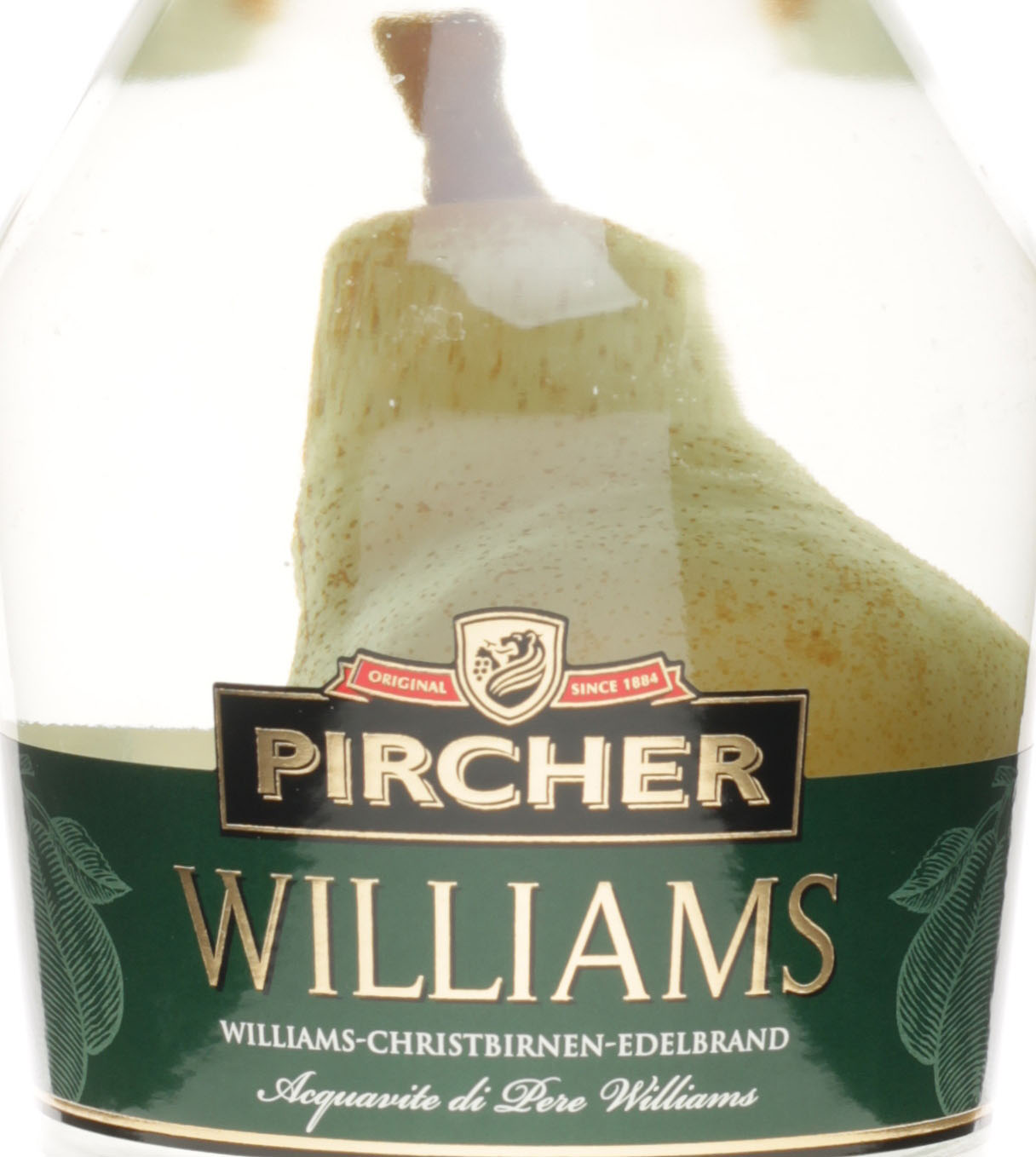 Pircher Williams Brand mit echter Birne in Flasche
