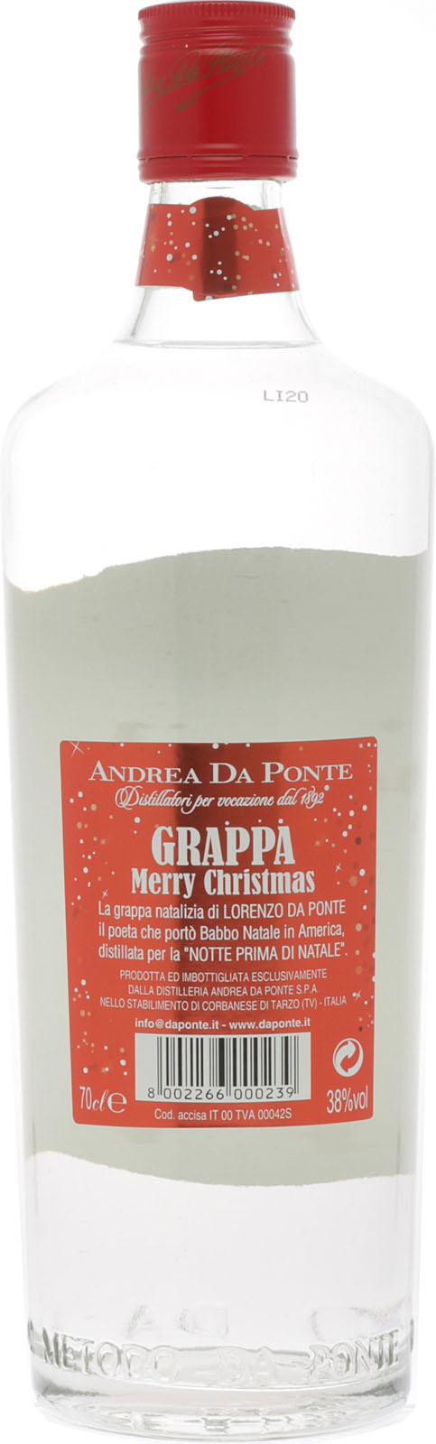 Andrea da Ponte Grappa Merry Christmas 700ml 38%