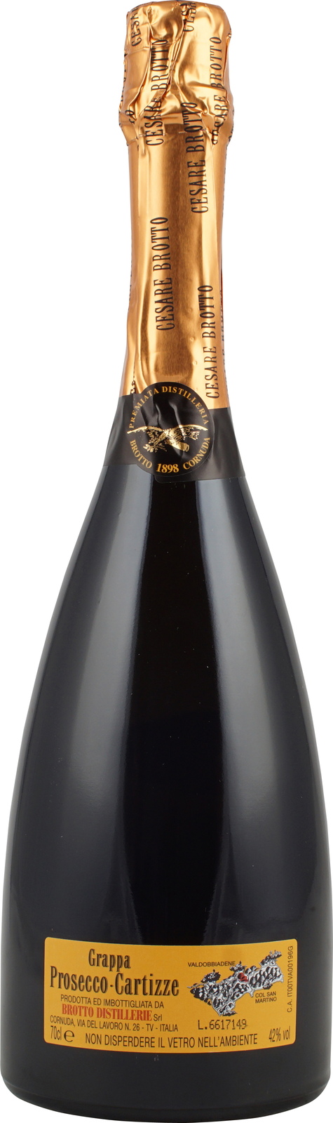 Brotto Grappa Prosecco Cartizze 700ml 42%