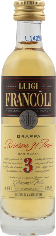 Grappa Riserva 3 Anni von Francoli aus dem Piemont