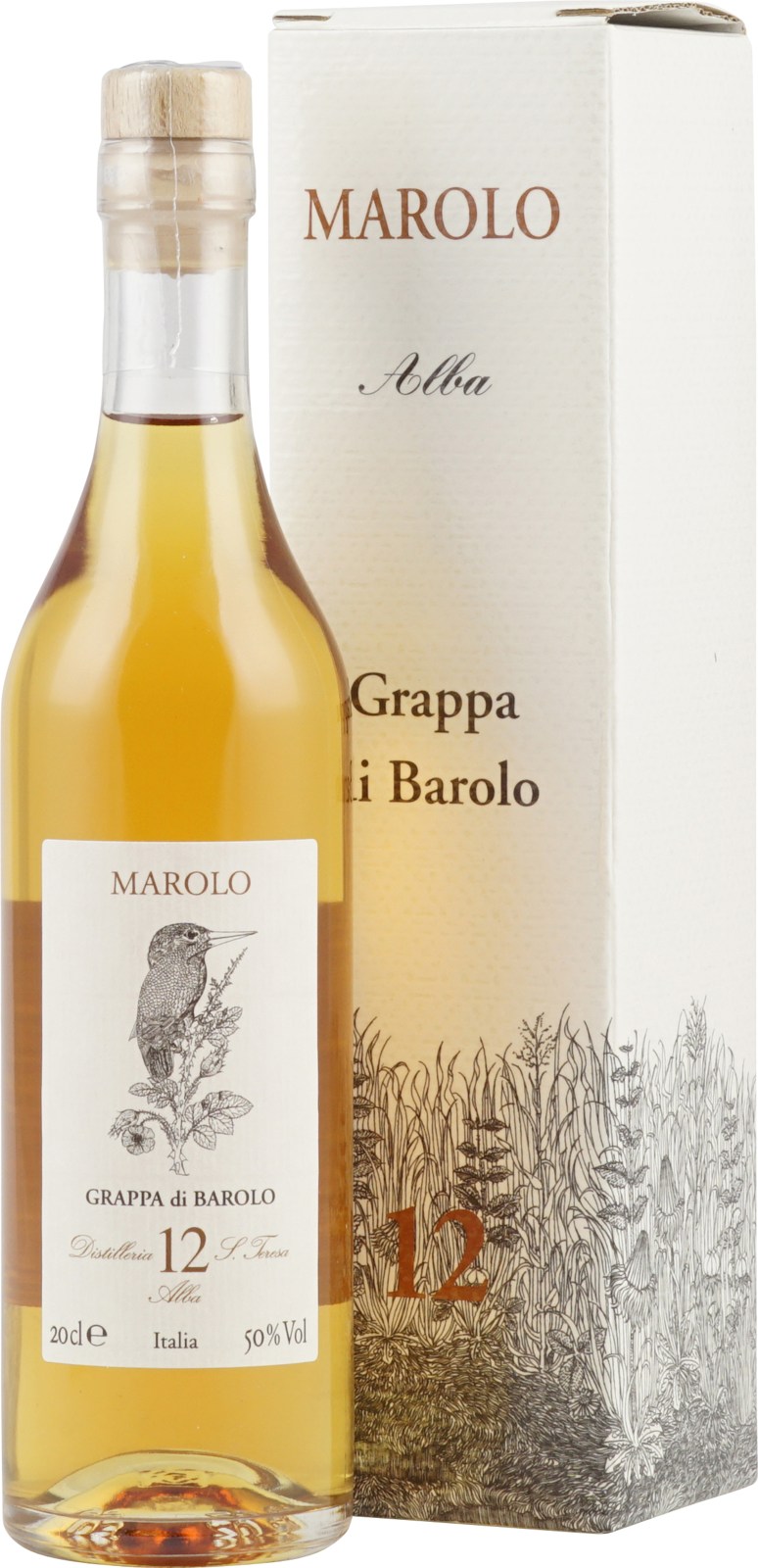 Marolo Grappa Barolo 12 Jahre - Miniaturflasche