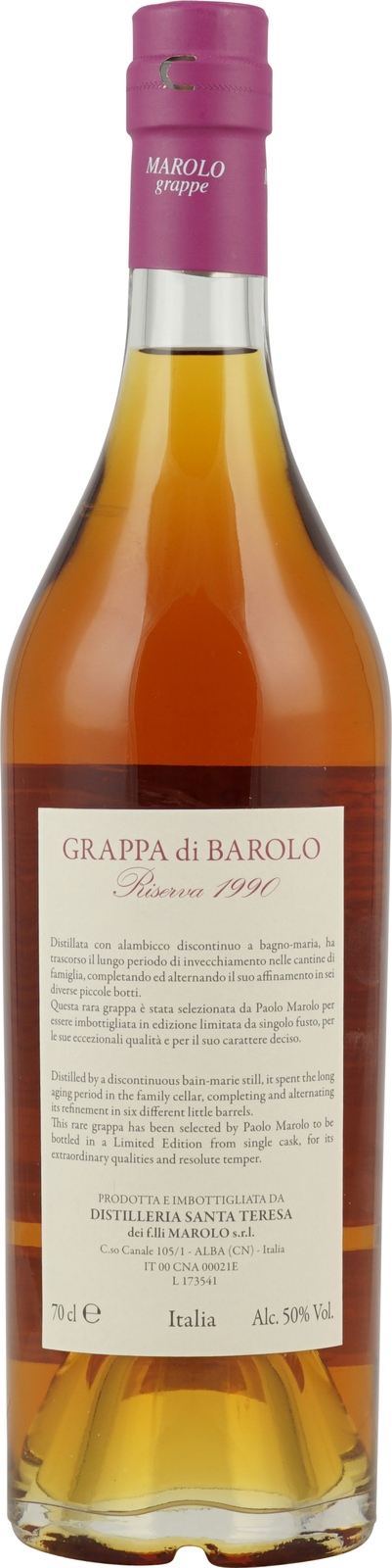 Marolo Grappa di Barolo Jahrgang 1990 Exzellenter Grapp