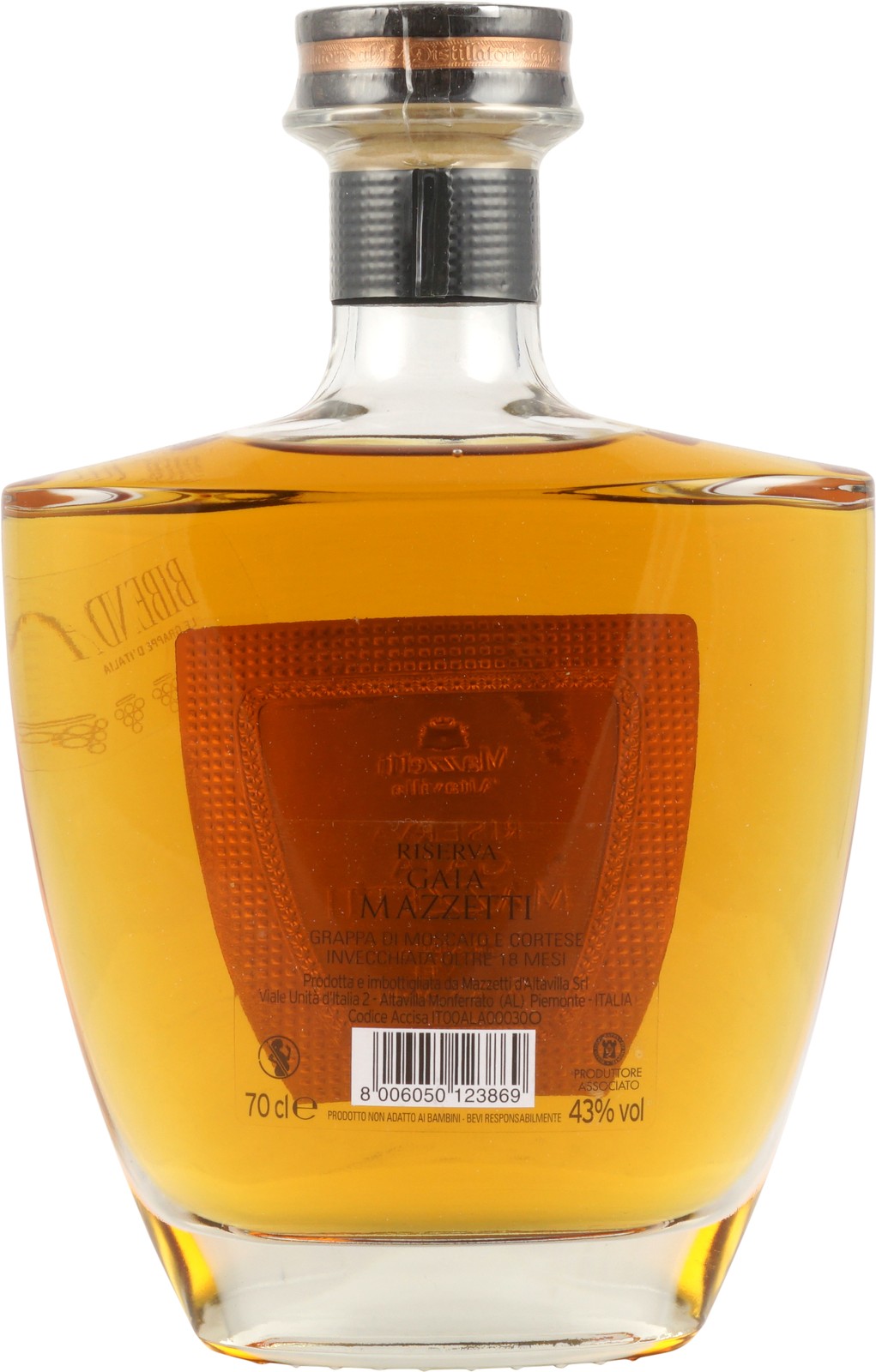 Mazzetti dAltavilla Grappa Reserva Gaia 700ml 43%