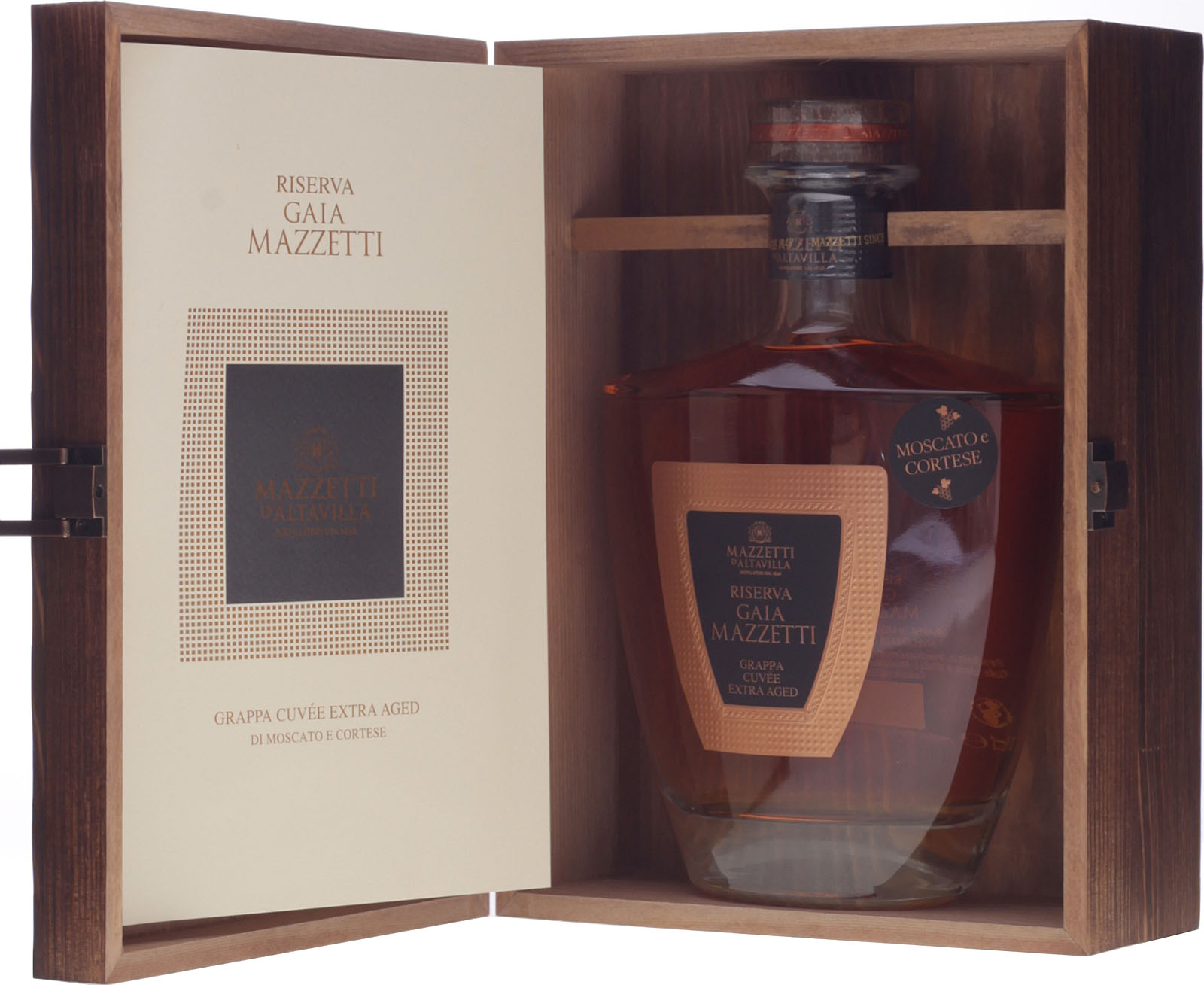Mazzetti dAltavilla Grappa Reserva Gaia in Holzkassette