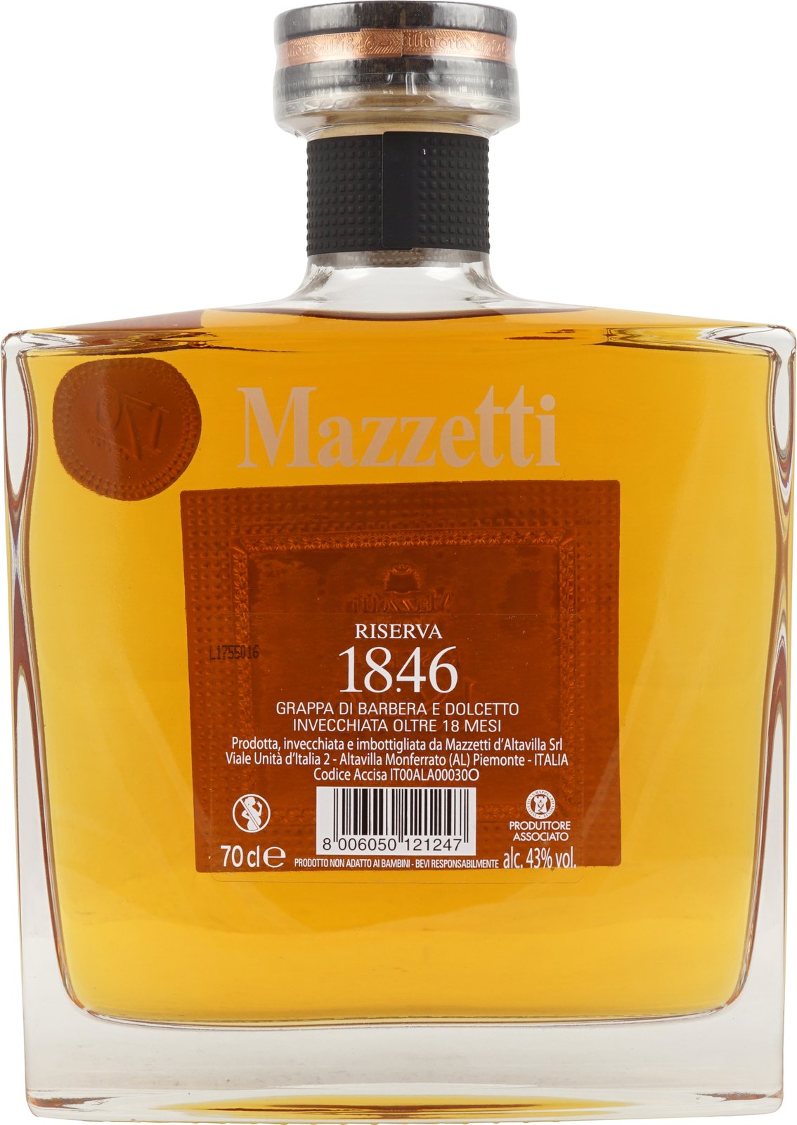 Mazzetti dAltavilla Grappa Riserva 1846 0,7l 43%