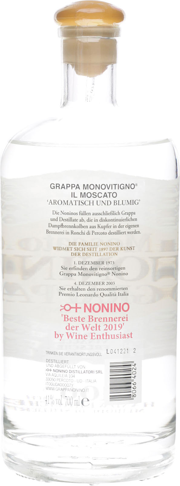 Nonino Grappa Moscato di Nonino 700ml 41%