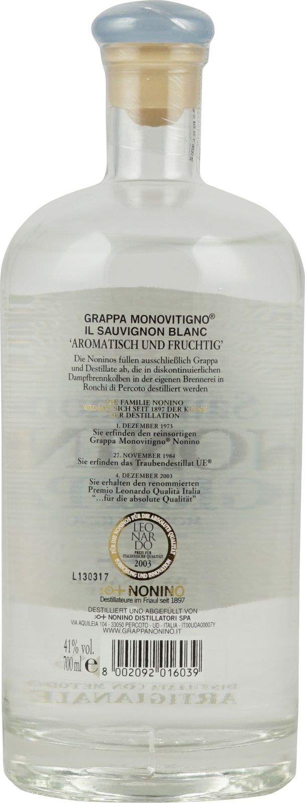 Nonino il Sauvignon Blanc di Nonino Grappa