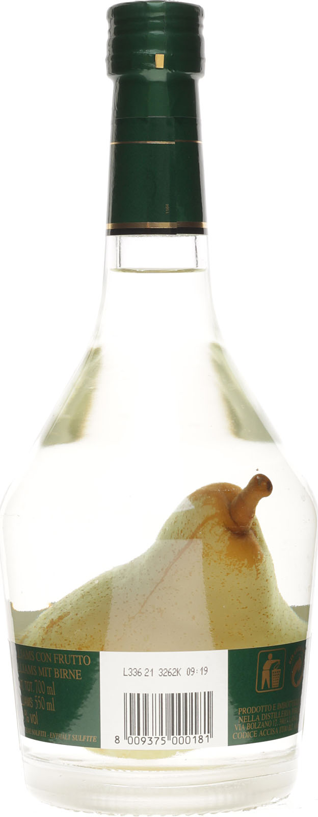 Pircher Williams Brand mit echter Birne in Flasche