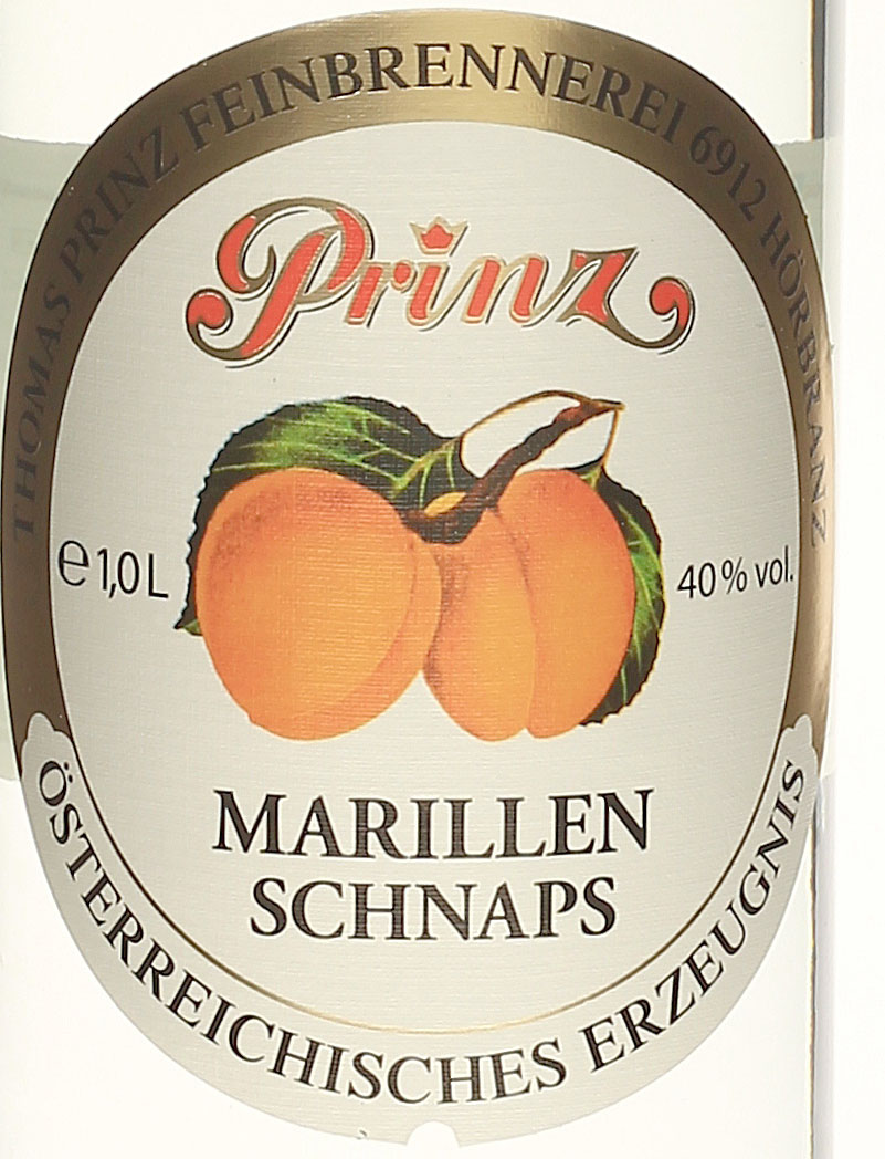 Prinz Marillen Schnaps mit 1 Liter - Aprikosenschnaps